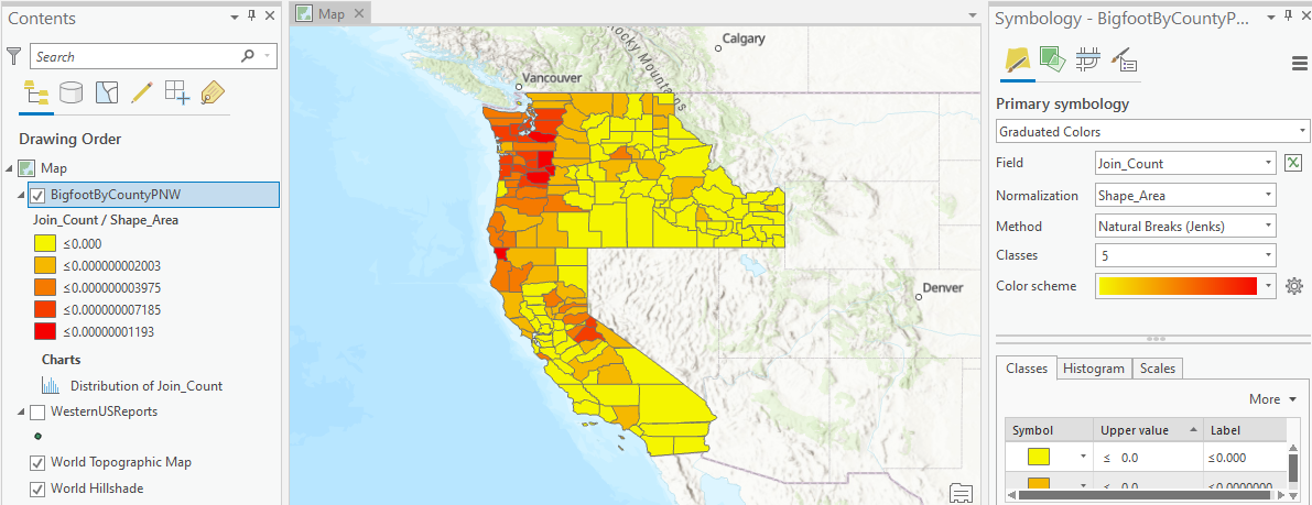 Introduction To Gis Analysis Using Sasquatch Sightings Geospatial