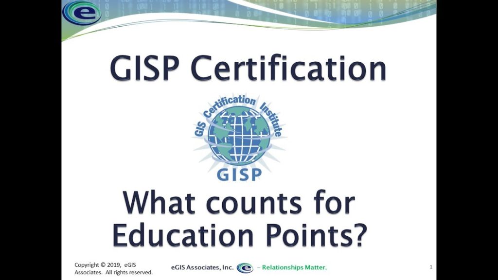 Video - What Counts for GISP Education Points - Geospatial Training ...