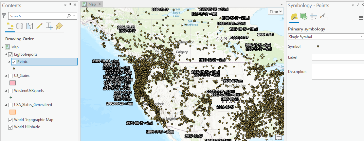 Introduction To Gis Analysis Using Sasquatch Sightings Geospatial Training Services