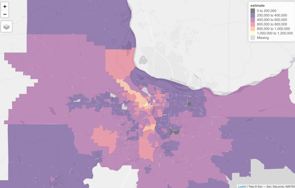 Visualizing Portland Area Home Values with R - Geospatial Training Services
