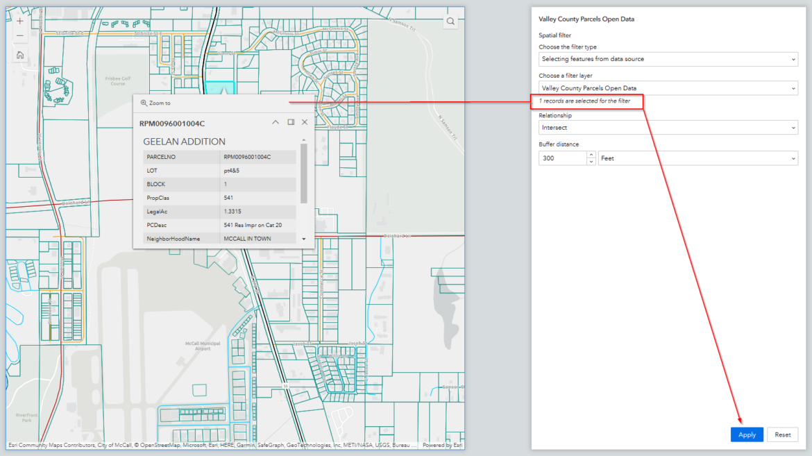 How To Configure The Query Widget With A Spatial Buffer In Experience Builder Geospatial