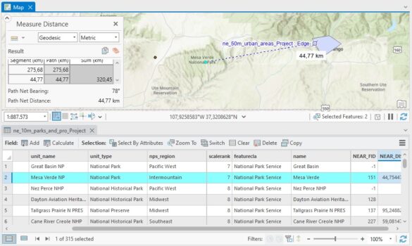 How To Calculate Distances Between Features In Arcgis Pro Geospatial