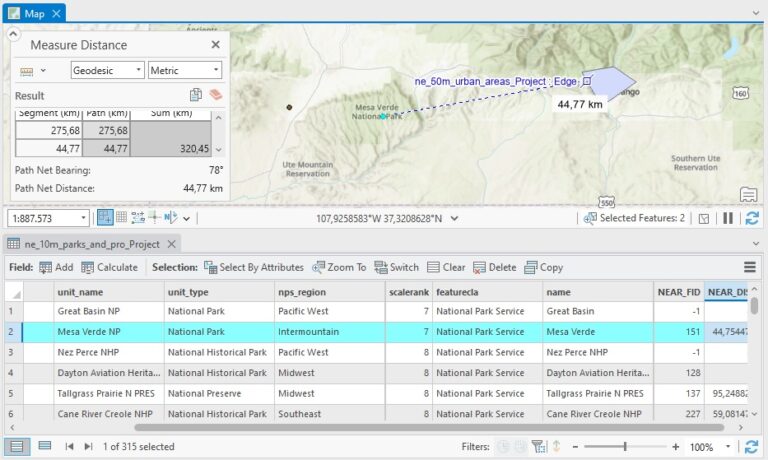 How To Calculate Distances Between Features In Arcgis Pro Geospatial Training Services