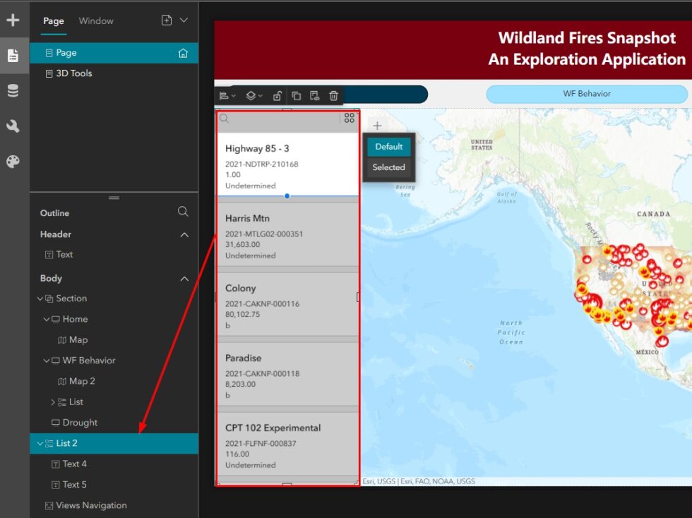 Navigate in Experience Builder using the Page Outline - Geospatial Training Services