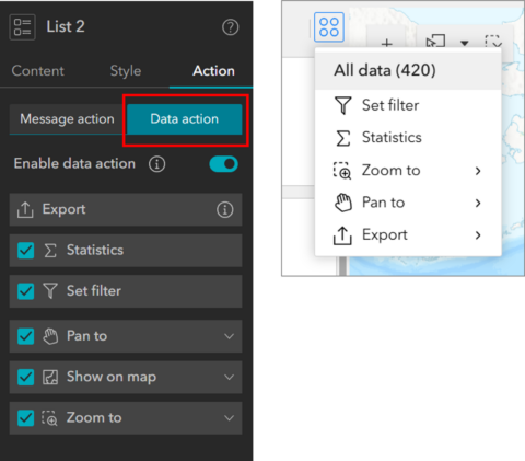 Configuring Data Actions in Experience Builder - Geospatial Training Services